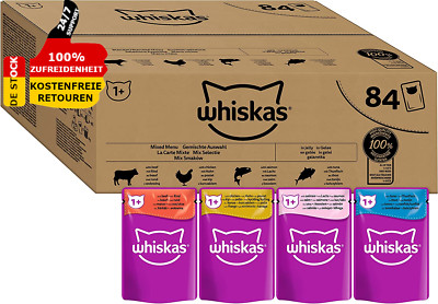 Whiskas Adult 1+ Katzennassfutter 84X85G Katzenfutter Nassfutter Huhn ...