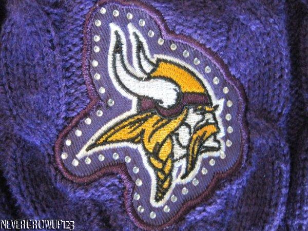 NFL~MINNESOTA VIKINGS WOMENS~LADIES~CABLE KNIT HAT~STOCKING CAP~BEANIE ...