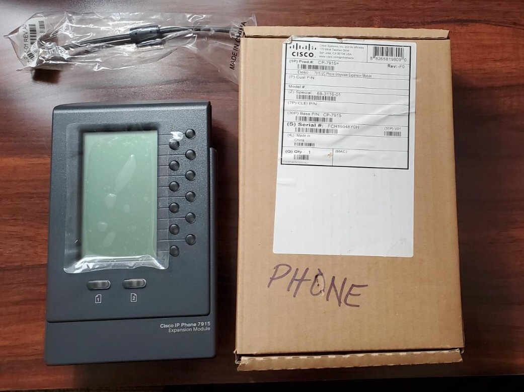Cisco CP-7915 Add On Module w/Connector Cable -Works w/7962 7965 7975 ...