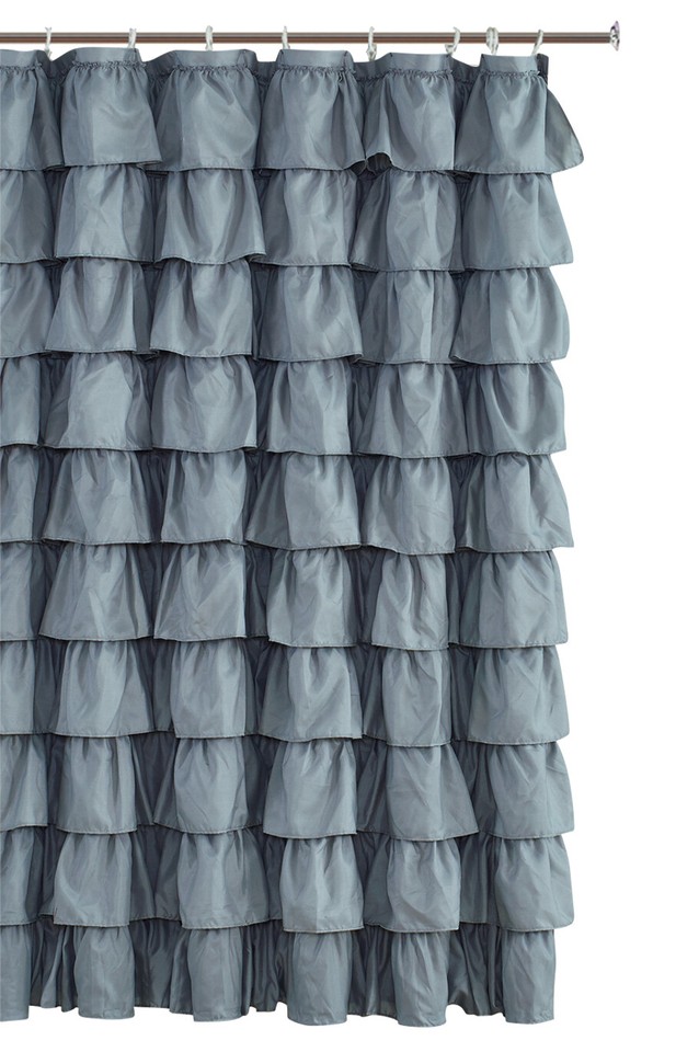 Ruffle Fabric Shower Curtain | eBay