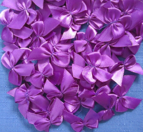 #66 Lot-70 Purple 1" Mini Bows Ribbon Scrapbook Cardmaking DIY Crafts ...