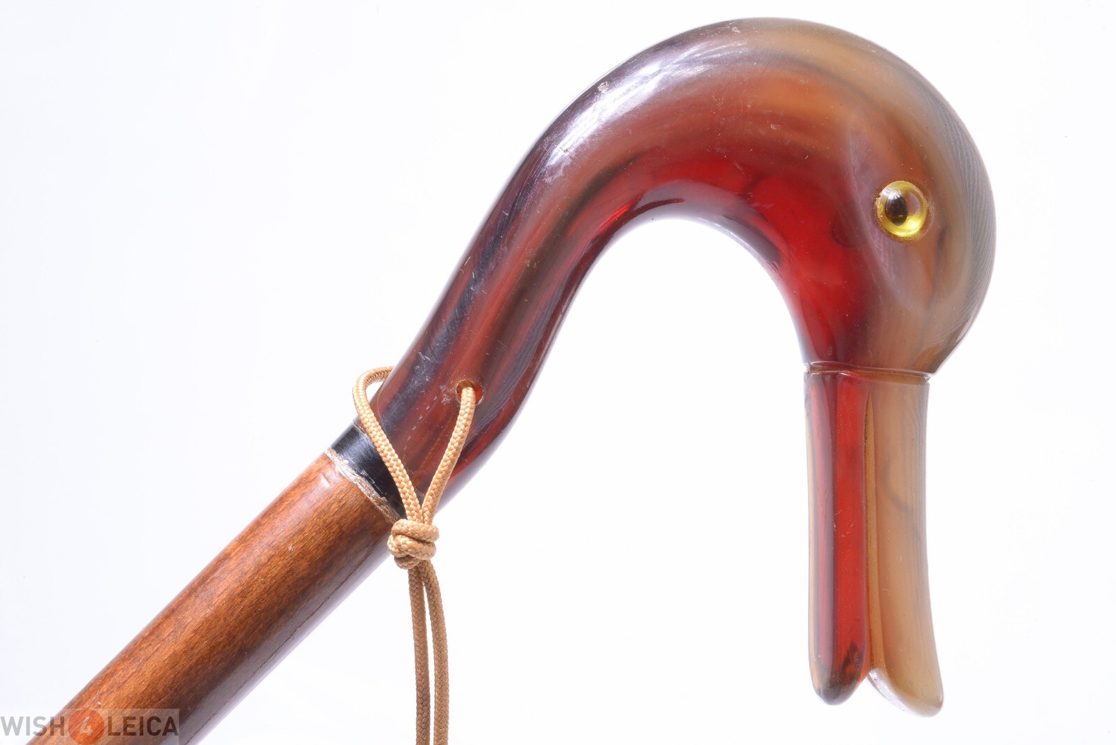 ANTIQUE CANE WALKING STICK DUCK SCULPTED RESIN HAND… - Gem