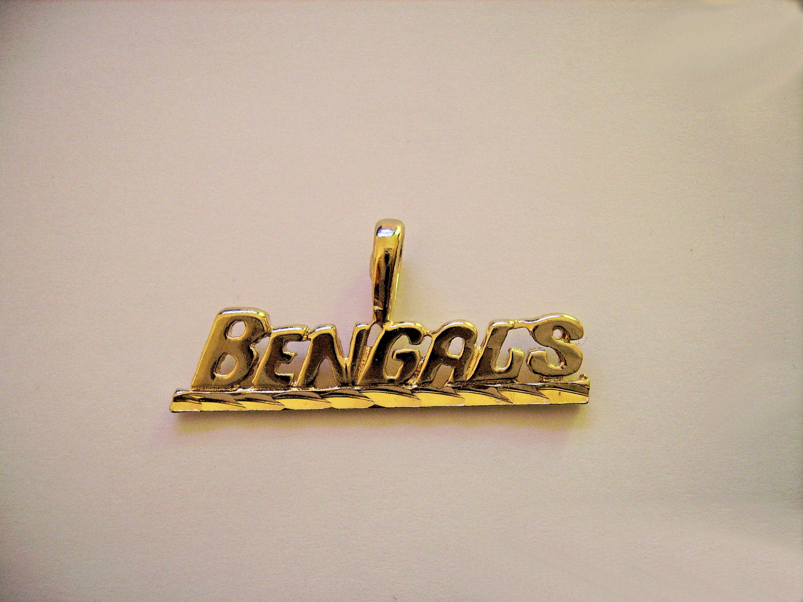 CINCINNATI BENGALS Team Name Necklace Pendant 24k Gold Charm Fan ...