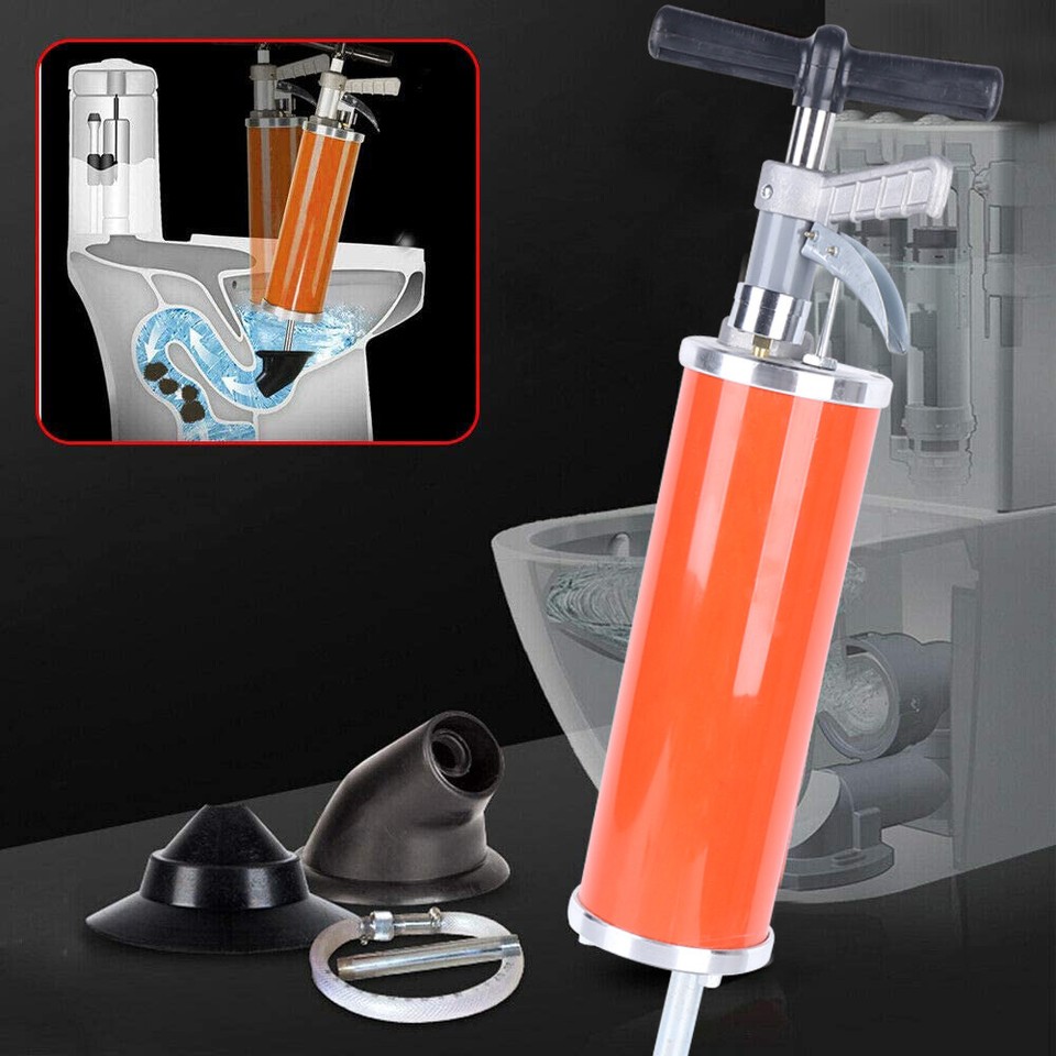 High Pressure Toilet Air Plunger Drain Blaster Clog Remover Pump Gun ...