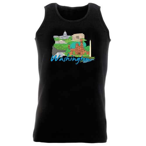 Washington Dc Usa Country Flag Destination - Funny Singlet Vest Unisex ...