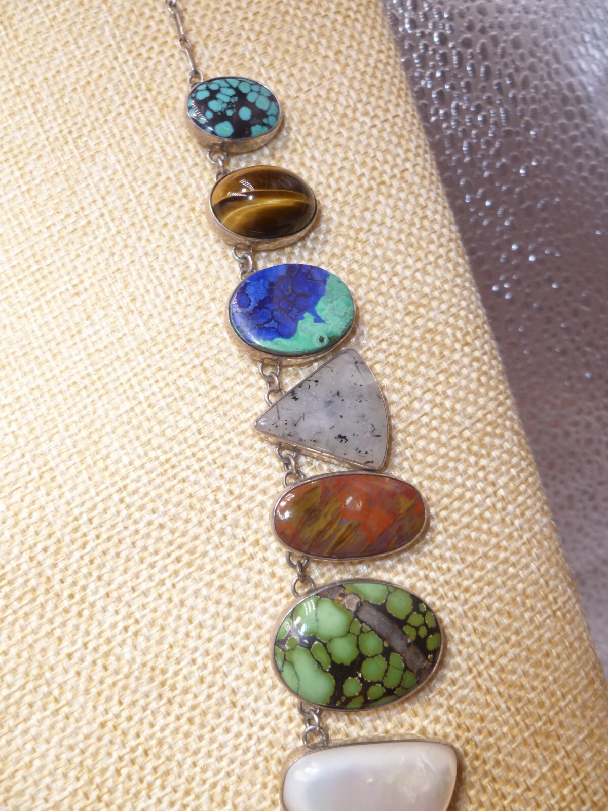 Dean & Karla Lunt Multi Color Stones Sterling Necklac… - Gem