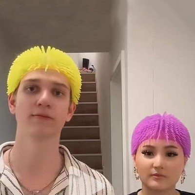 Spiked Ball Cap Short Men Wig With Fluffy Explosive For Men Head Design ...