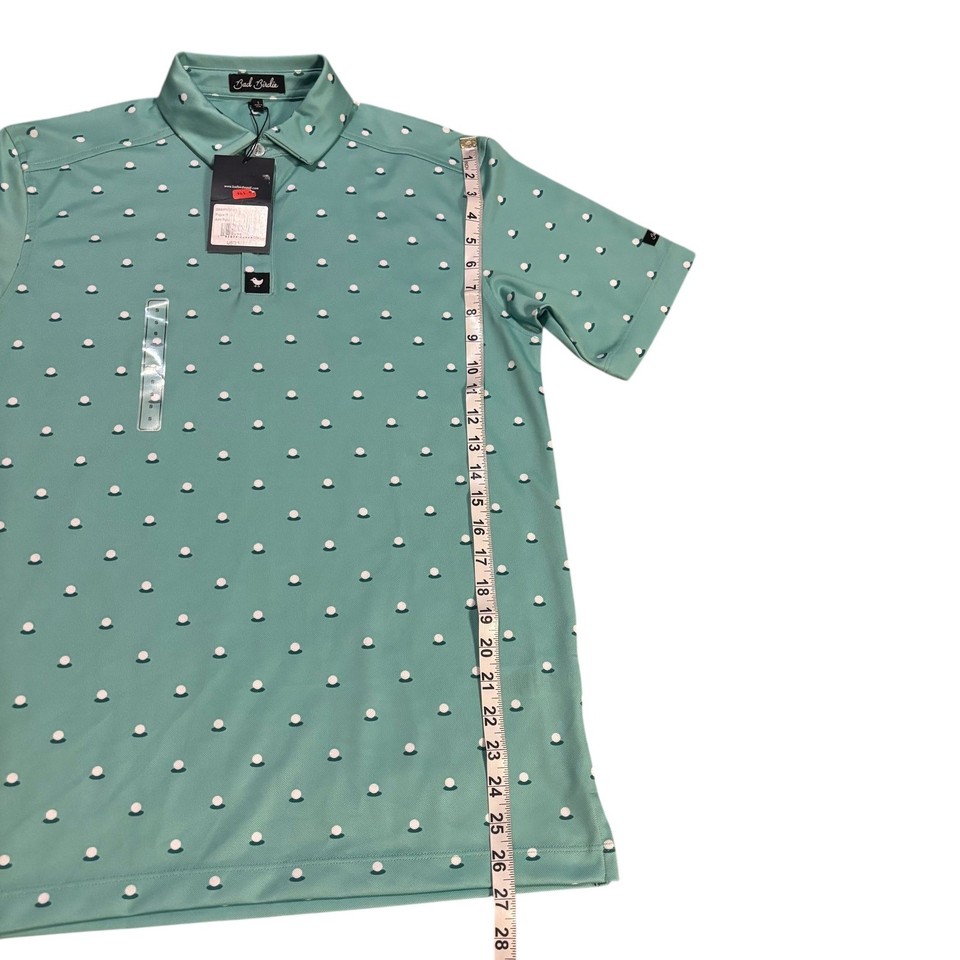 Bad Birdie Golf Pique Polo Shirt Dusty Jade Aim Point Dot Print Men's ...