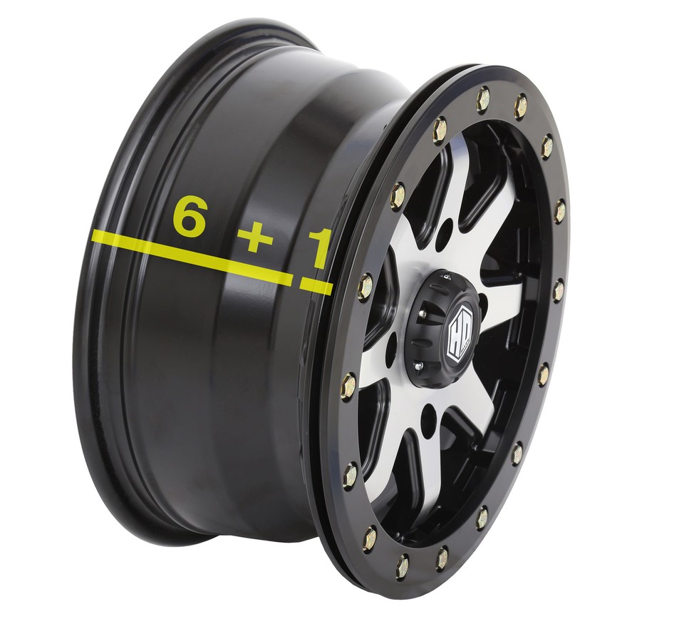 STI HD9 Beadlock 15x7 ATV/UTV Wheel - Matte Black/Machined (4/137) 6+1 ...