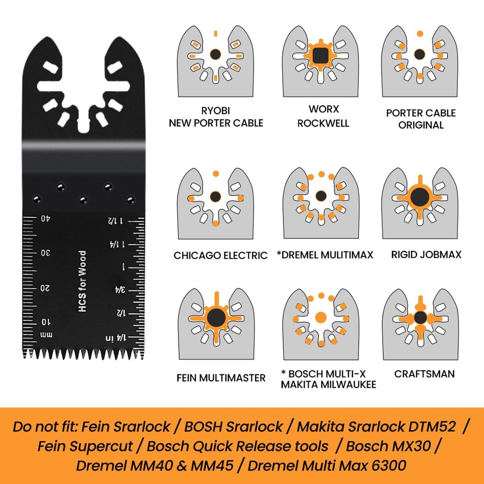 158 Pack Oscillating Saw Blades, Oscillating Tool Blades with Sandpaper ...