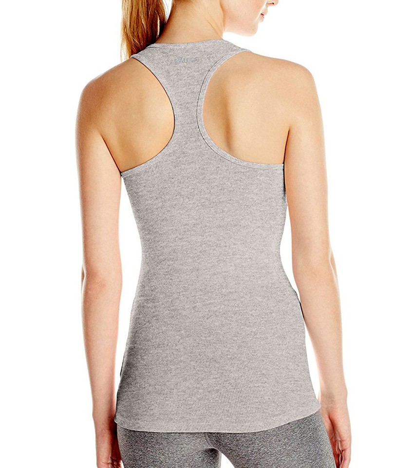 NEW Asics Run Rib Racerback Tank Top Gray Performance Quick Dry Women's ...