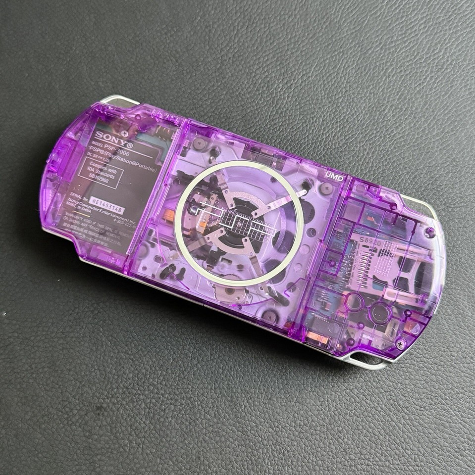 Clear Purple Custom PSP Console Bundle: Includes Battery, Storage, and ...