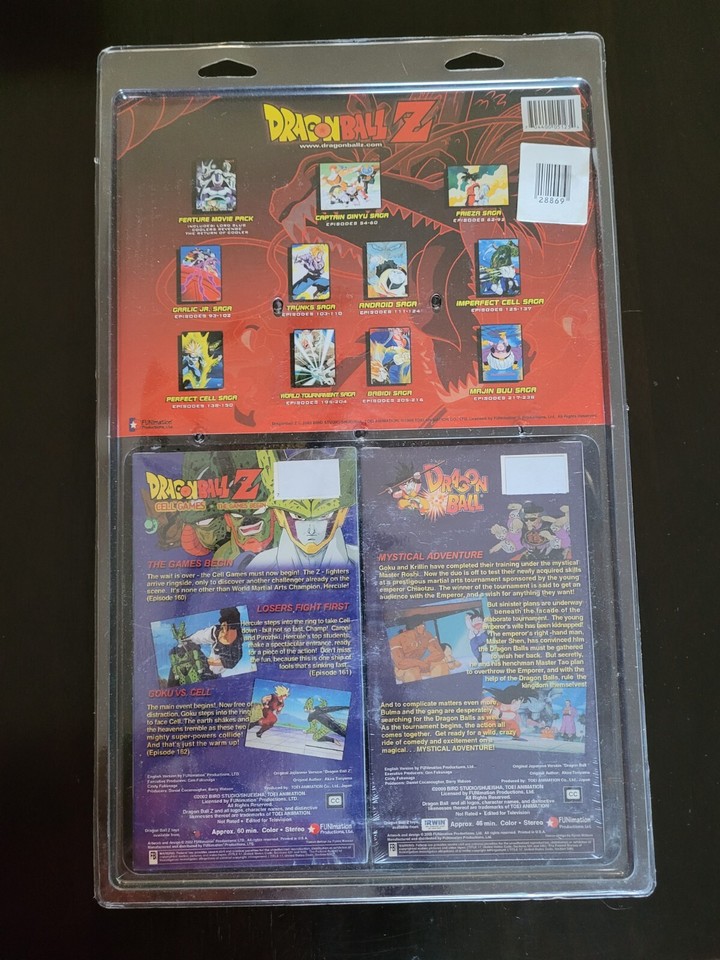 DBZ VHS Box Set 6 Sealed Dragonball Score Booster Packs Cell & Saiyan ...