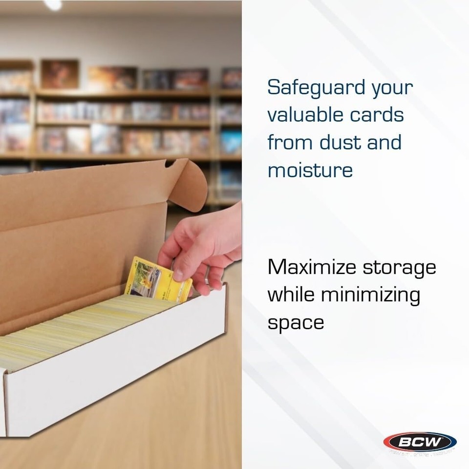 BCW Cardboard Card Box 1000 Count Hold Baseball Trading MTG Gaming ...