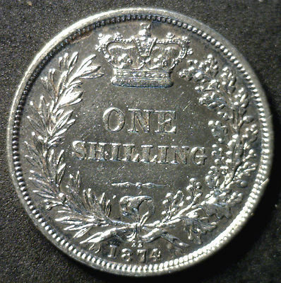 1874 Silver Shilling Die Number 22 Great Britain UK Coin XF | eBay