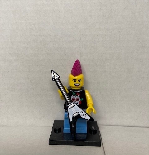 2011 Lego Series 4 PUNK ROCKER minifigure #8804 Collectible, Guitar ...