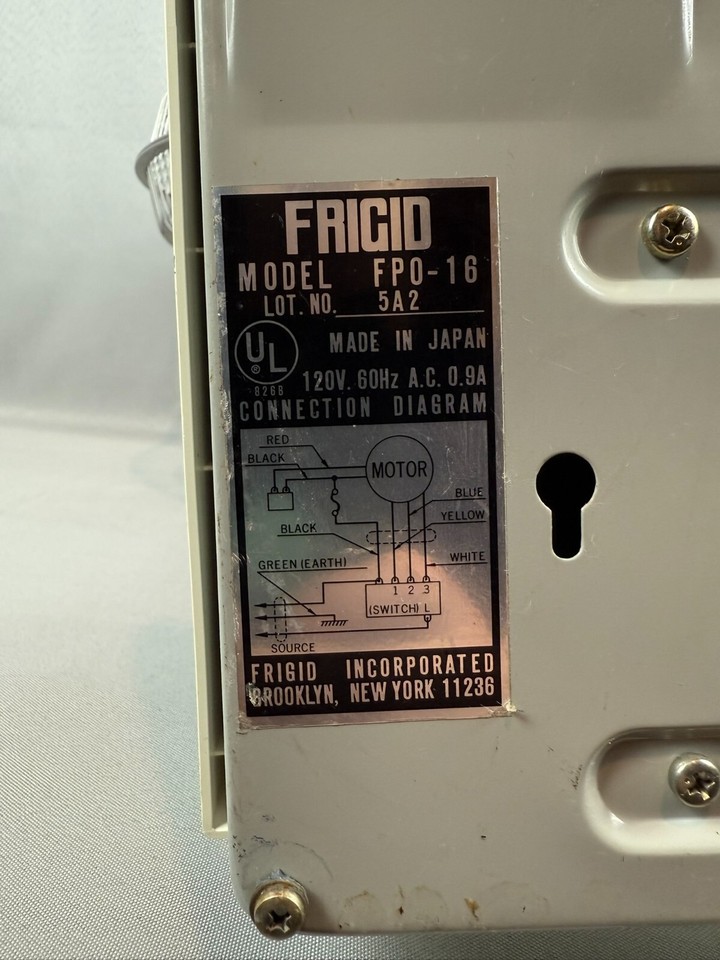 Vintage Frigid Fan FPO-16 Blue Double Oscillation 3-Speed 18" Fan Works ...