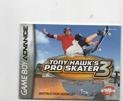 Tony Hawk Pro Skater 3 GameBoy Advance MANUAL ONLY Authentic NO ...