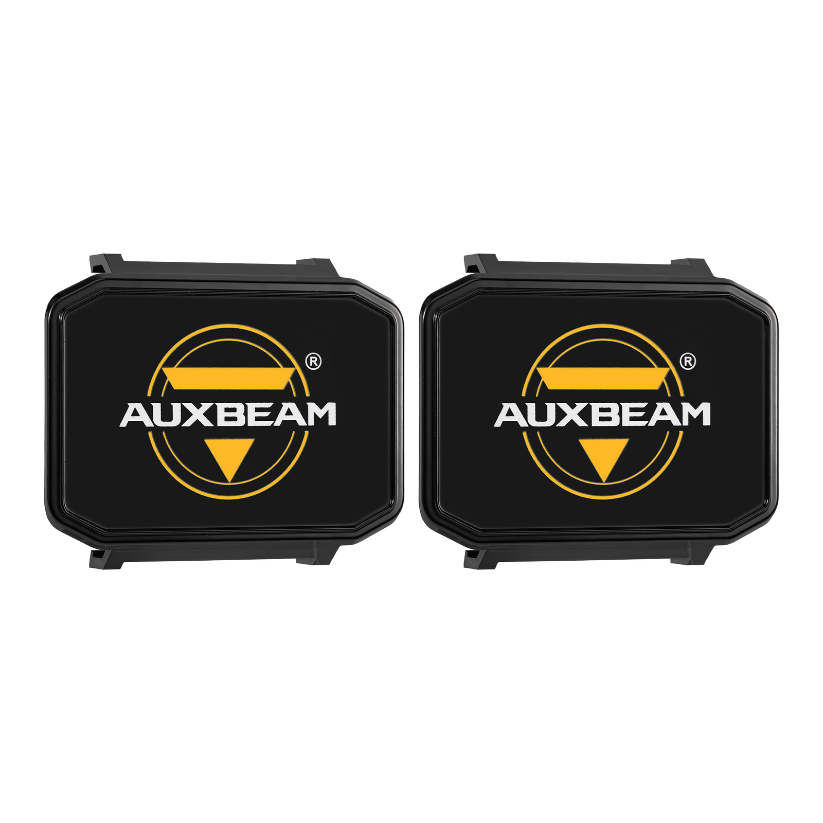 AUXBEAM 4" INCH LED Work Light Flood Pods & Black Shield Cover Truck ...