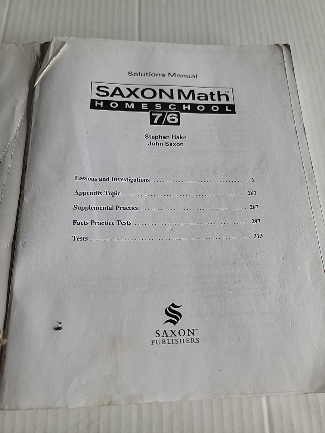 Saxon Math 7/6 4th Edition Homeschool Students Manual, Solutions And ...