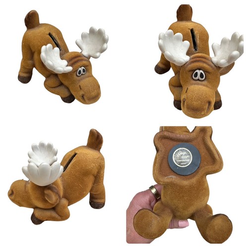Vintage Josef Originals George Good Playful Moose Figurine Flocked ...