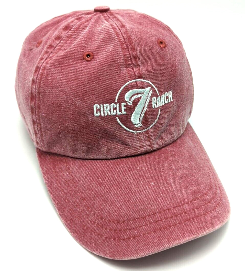 CIRCLE 7 RANCH hat red adjustable cotton cap - Gem