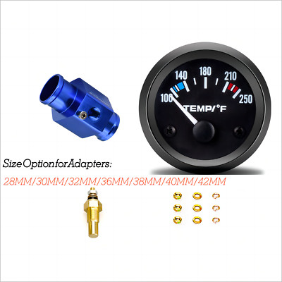 2" 52mm LED Water Temp Temperature Gauge 100-250℉ With Joint Pipe ...
