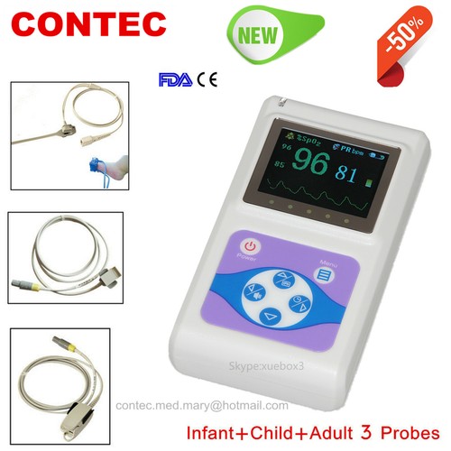 Handheld CMS60D With 3 Probes,Finger Tip Pulse Oximeter Spo2 Monitor,US ...