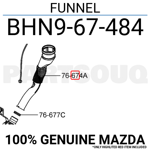 BHN967484 Genuine Mazda FUNNEL BHN9-67-484 | eBay