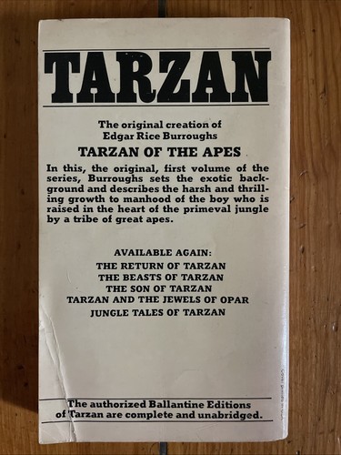 Edgar Rice Burroughs: Tarzan of the Apes (Book #1) 1972 Ballantine ...