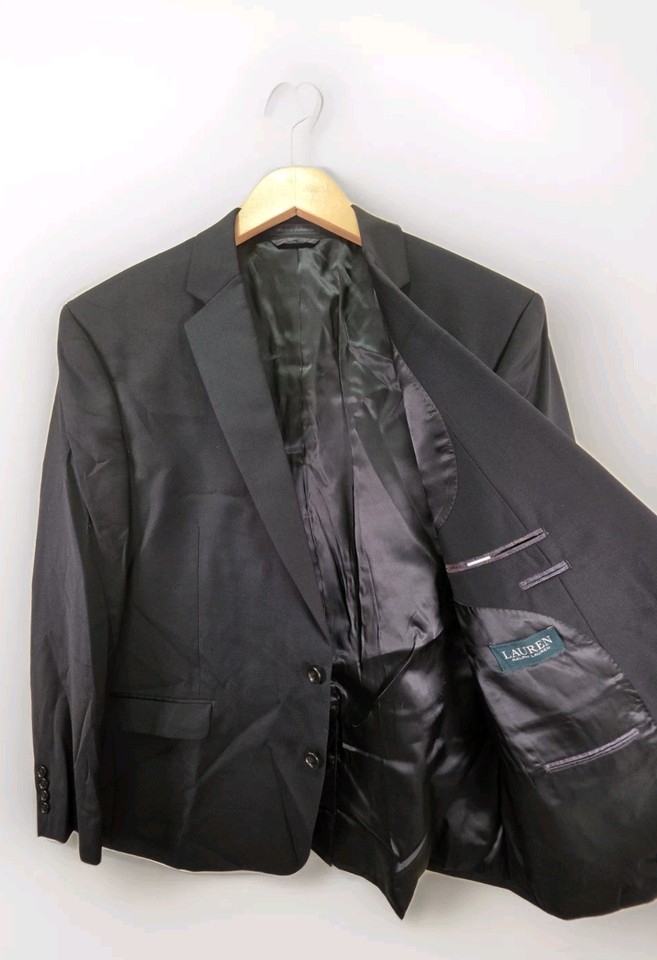 RALPH LAUREN Classic-Fit Ultraflex 100% Wool Natural Stretch Suit 48R ...