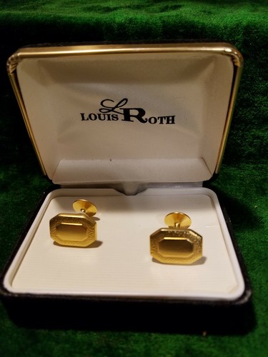 Louis Roth Gold Tone Vintage Look Cufflinks, With Box | eBay