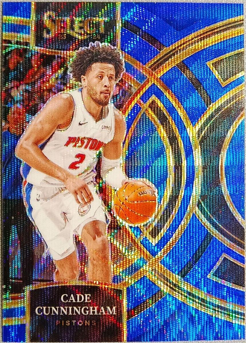 2023-24 Panini Select - Premier Level Cade Cunningham #175 Blue Wave ...