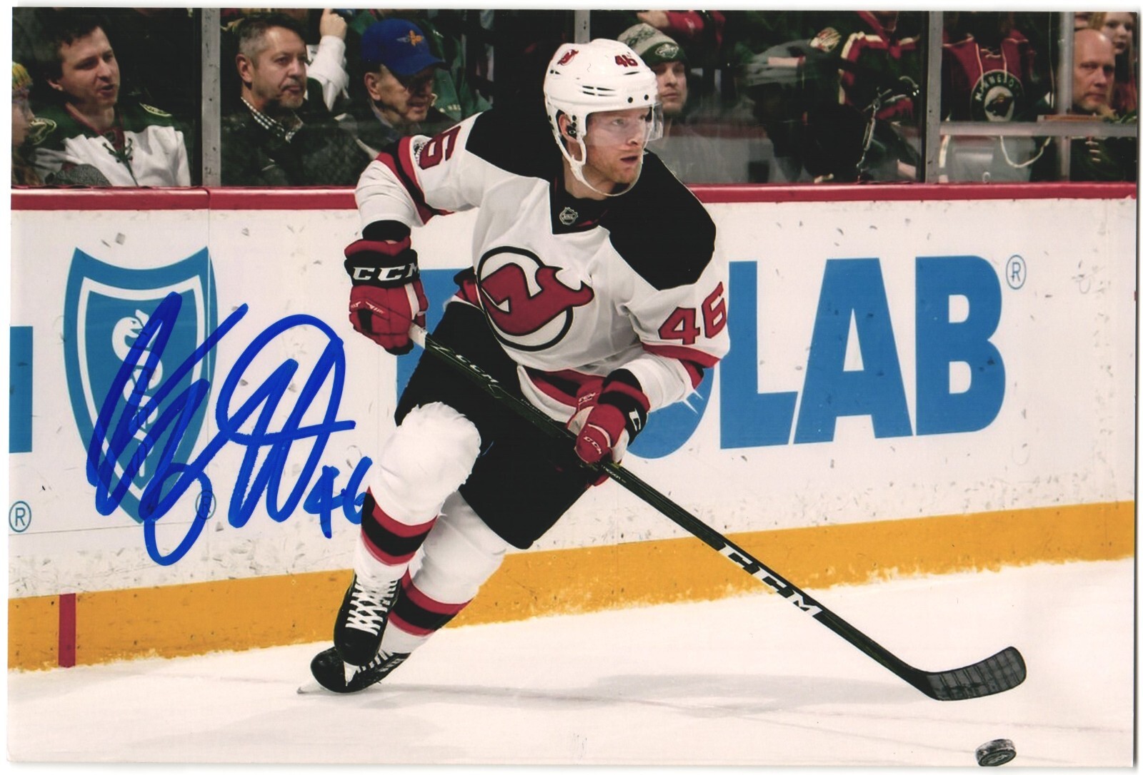 Karl Stollery Autographed 4x6 Color Photo New Jersey Devils #46 White A ...