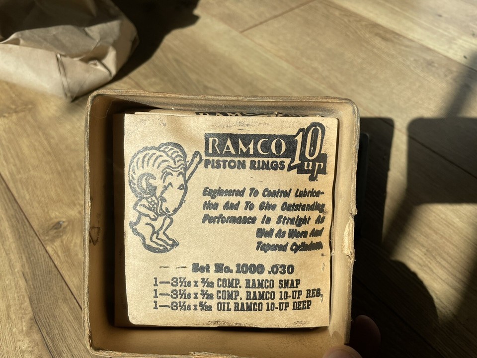 NOS Vintage Ramco 10 Up Piston Rings Stock # 1000 for 3-1/16 " 0.30 to ...