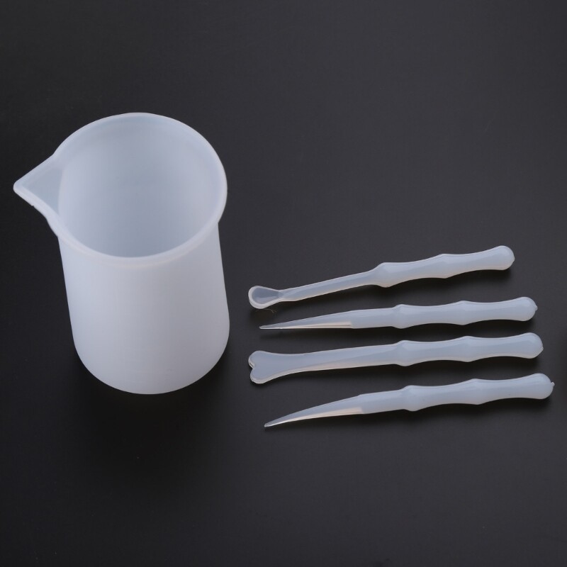 4Pieces/set Epoxy Resin Cups Measuring Cups Scraper Stirrers Spoon DIY ...