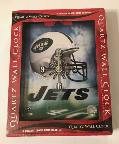 NEW YORK JETS Resin Quartz Wall Clock 10" x 12" NFL AFC Hand Crafted ...