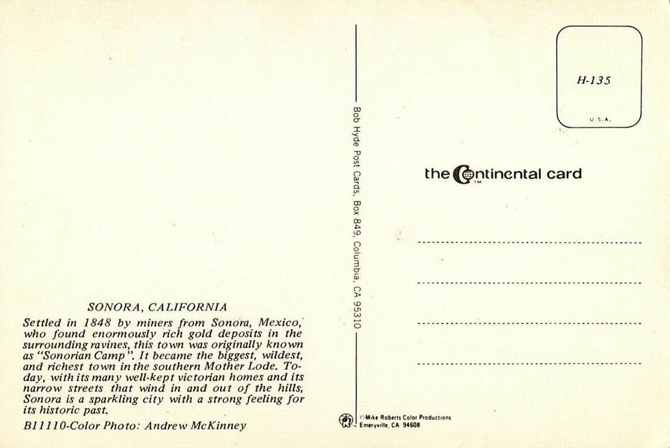 Scenic Sonora, California. Mike Roberts Color, Continental Chrome ...