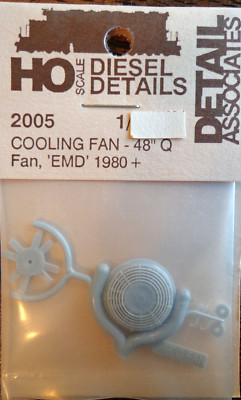 Detail Associates HO #2005 Cooling Fans pkg(4) -- 48" Q Fan, EMD 1980 ...