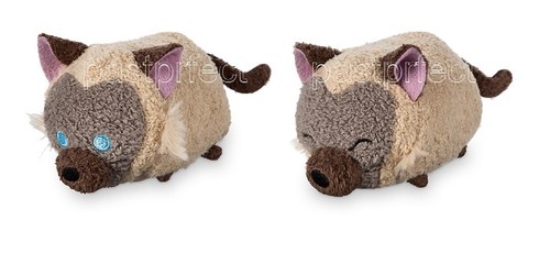 Disney Store 2 Tsum Tsums Si & Am Siamese Cat Mini 3.5" USA Lady Tramp ...