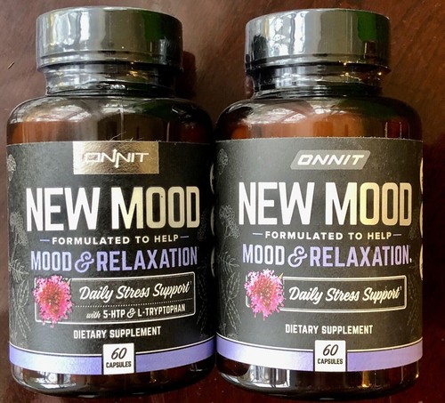 2 Bottles Onnit New MOOD Daily Stress Mood Support - 60 Caps 120 total ...