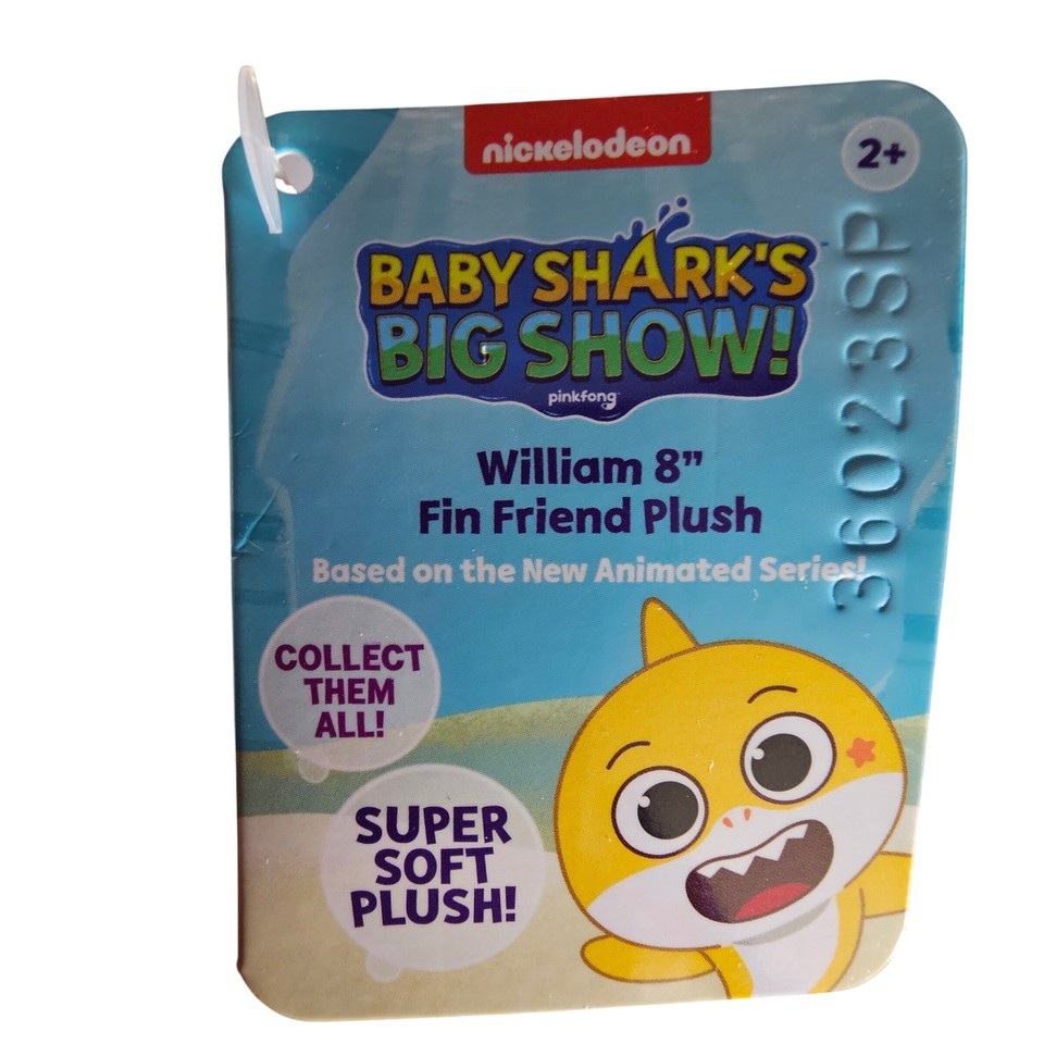 Pinkfong Baby Sharks Big Show William 8 inch Fin Friend Plush WowWee ...