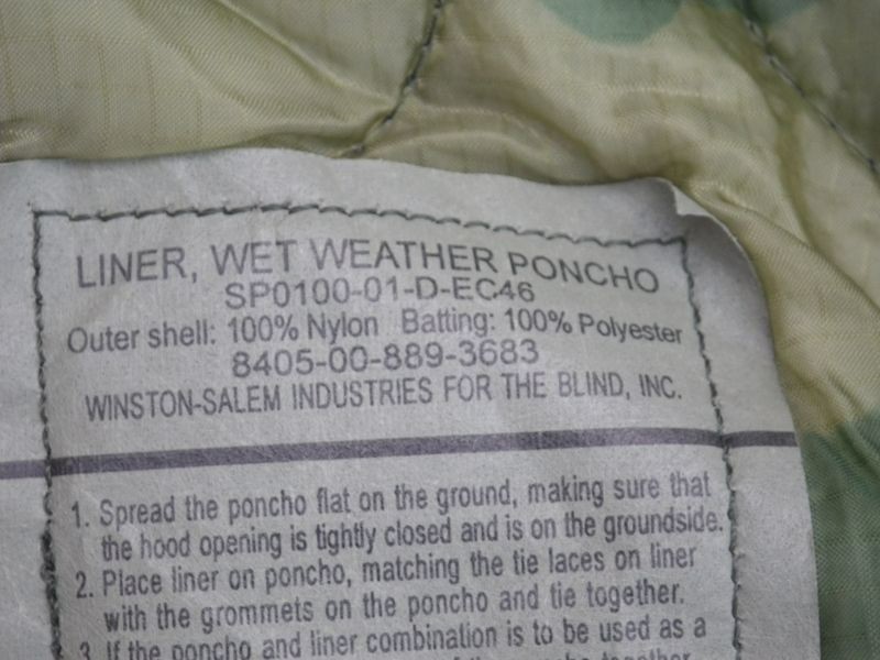 USGI Military Wet Weather Poncho Liner / Woobie Woodland Camo | eBay