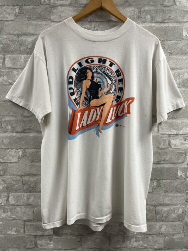 Vintage Lady Luck Bud Light Beer Single-Stitch Paper Thin Made | eBay