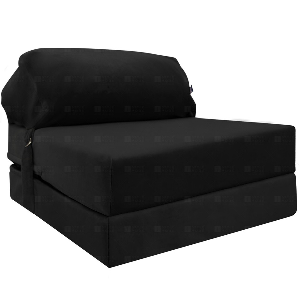 Velvet Single Kids Chair Bed Fold Out Guest Single Futon Sofa Z Bed ...