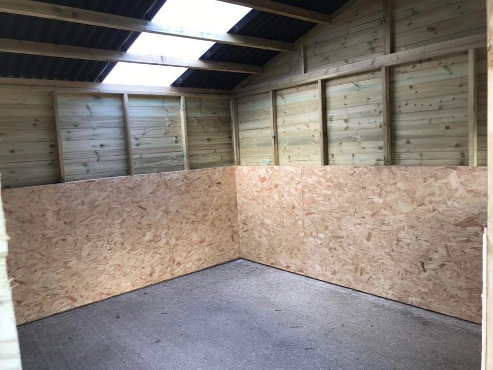 12ft x 48ft Wooden Stables Block Animal Horse Timber Stable 16mm ...