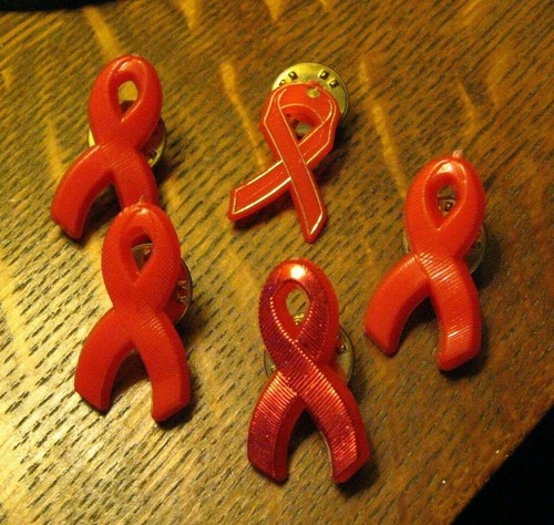 Red Ribbon Vintage Lapel Pins (5) - HIV AIDS Awareness LGBTQ ...