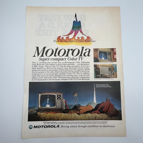 Motorola Super Compact Color TV 1966 Vtg Print Ad 10.25"x13.75 ...