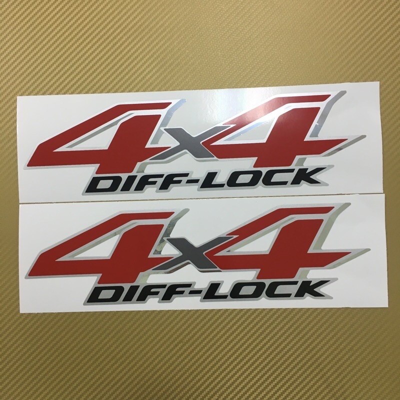 STICKER "4X4 DIFF LOCK" RED DECAL REAR FOR TOYOTA HILUX REVO SR6 M70 ...