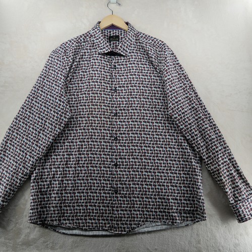 Steelo Men Size 3XL Geometric Cotton Flip Cuffs Long Sleeve Casual ...